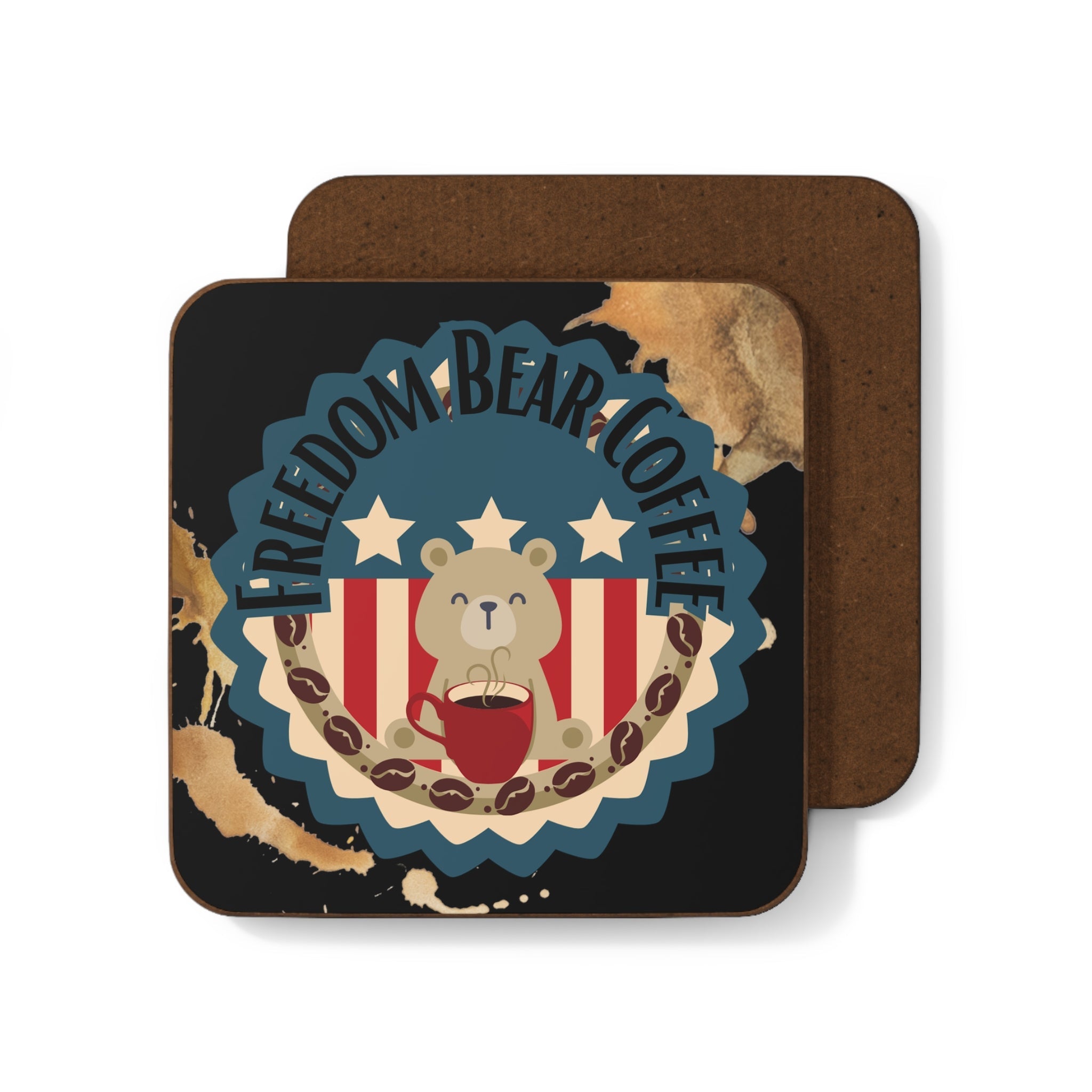 Get Your Hands On The Freedom Bear Coffee Hardboard Back Coaster ...